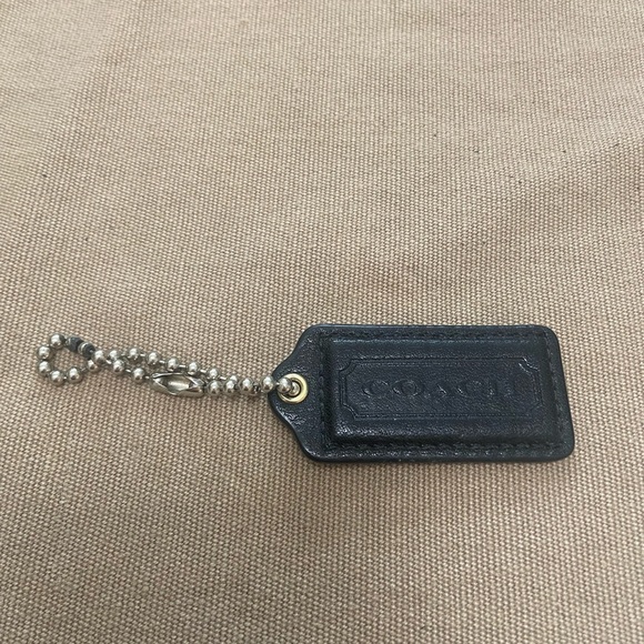 Coach | Bags | Coach Black Leather Hang Tag Replacement Bag Charm ...